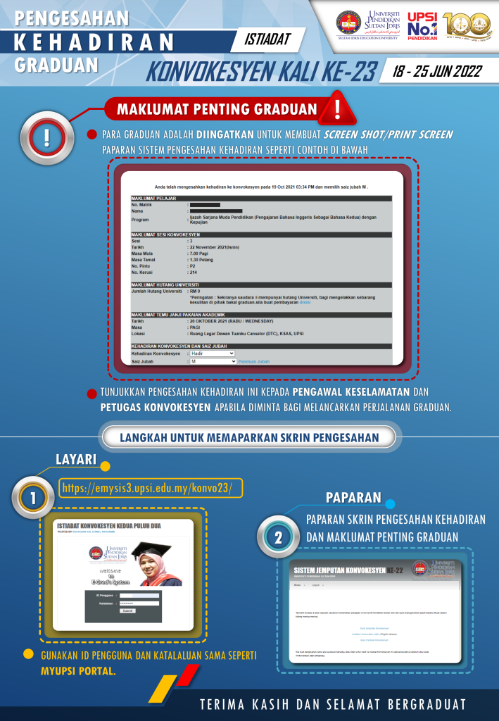 GRADUATION UNIT – UPSI | Bahagian Hal Ehwal Akademik