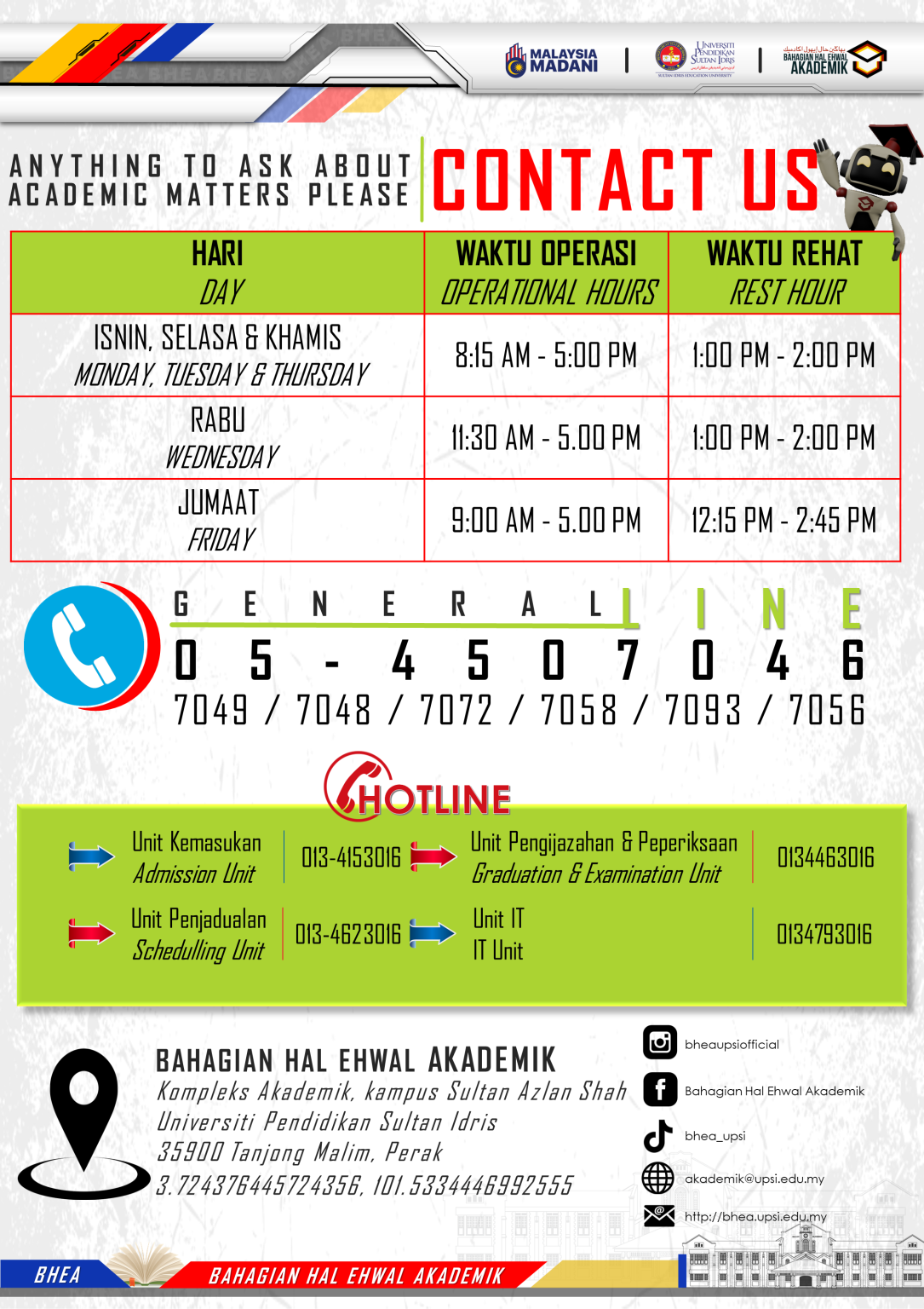 UPSI | Bahagian Hal Ehwal Akademik – | PENERAJU KEBITARAAN PENDIDIKAN